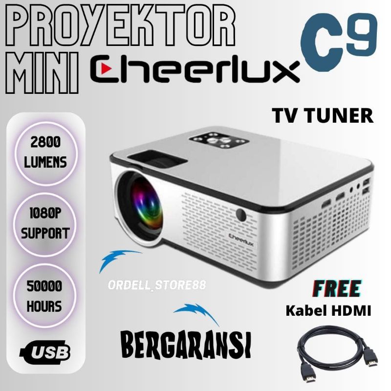Jual PROYEKTOR CHEERLUX C9 Ultimate Basic 3200 Lumens 1080P | Proyektor ...