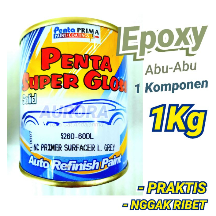 Jual Epoxy Abuabu 1Kilo Penta Super Gloss Primer Surfacer Grey Abu Abu ...
