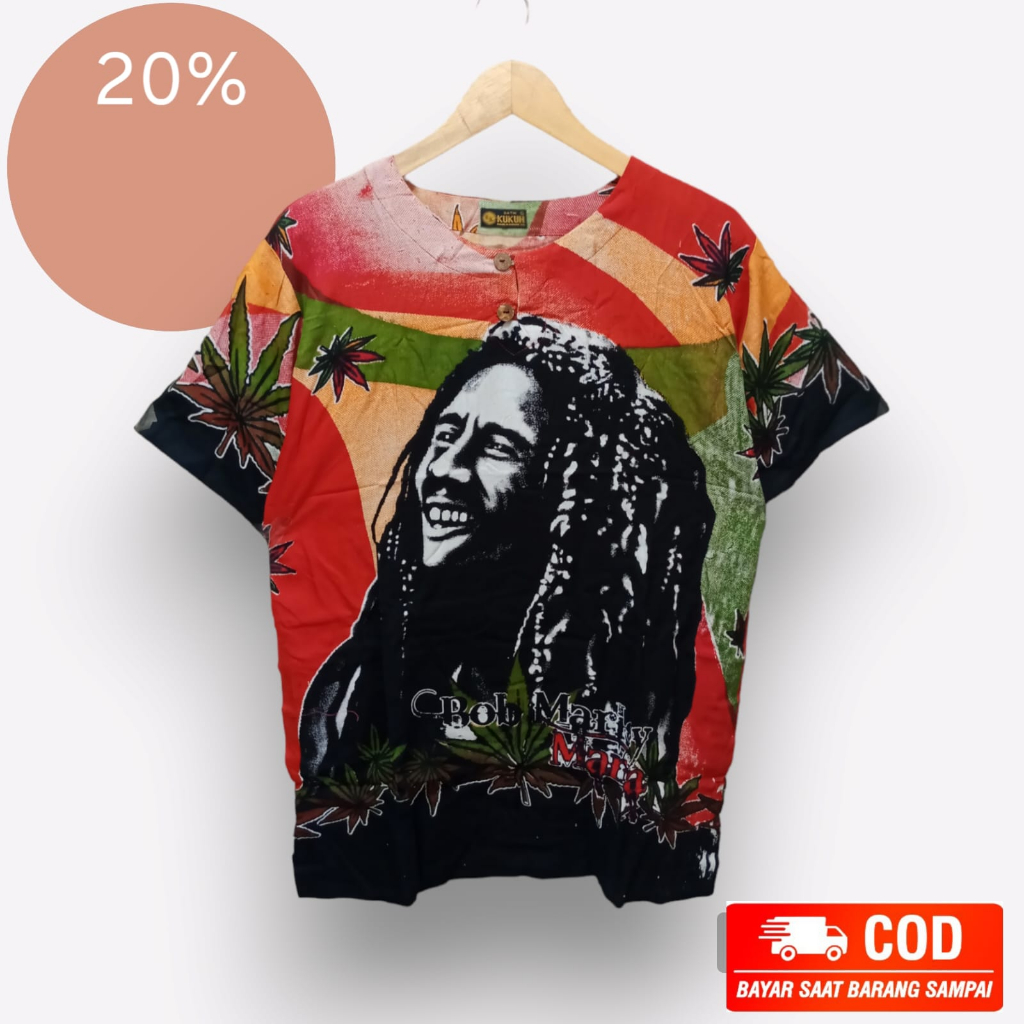Jual Terlaris baju kaos bob marley / kaos santai motif bob marlay ...