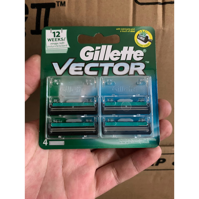 Jual Refill Gillette Vector isi 4 Isi 2 dan Alat Cukur Razor | Shopee ...