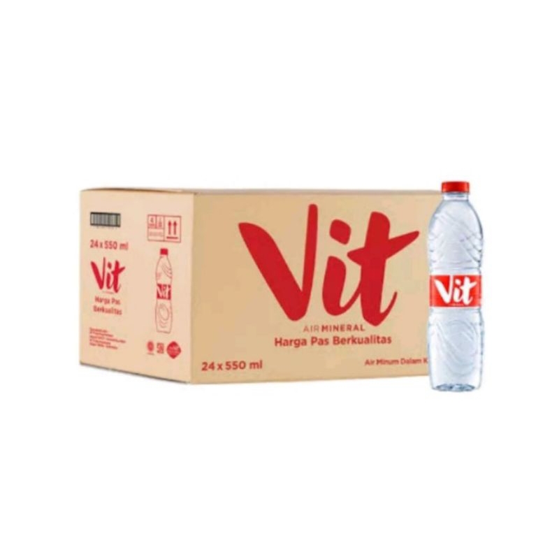 Jual Air Mineral Vit Botol 550 mili isi 24. Wajib Gosend/Gojek Instan ...