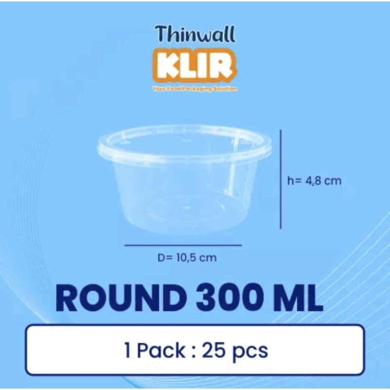 Jual Thinwall 300ml 350ml Round bowl wadah bulat mangkok plastik tempat ...