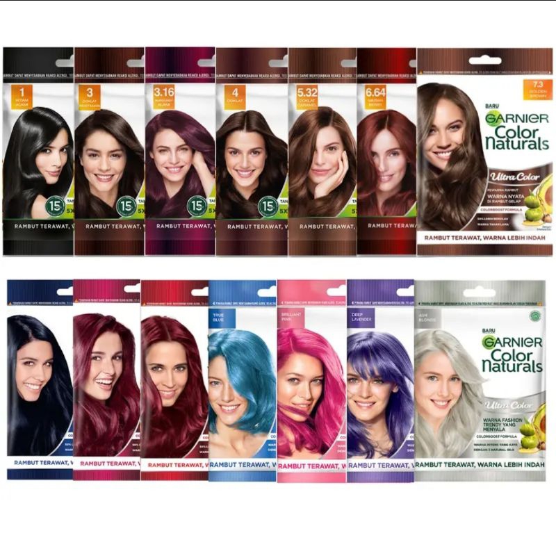 Jual Garnier Color Sachet Semir Rambut All Varian | Shopee Indonesia