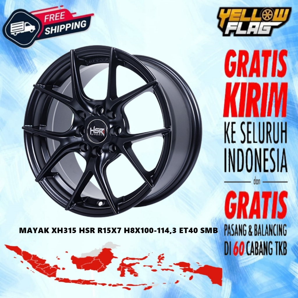 Jual Velg Racing HSR Mayak Ring 15 Lebar 7 mobil Calya Sigra Datsun velg R15 F1 | Shopee Indonesia