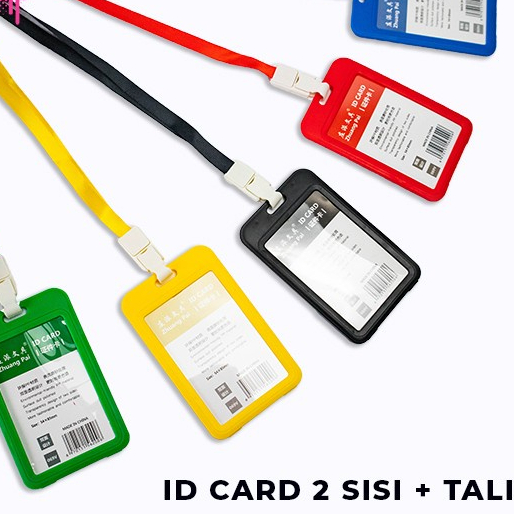 Jual (1 SET) Name Tag ID Card B1+Tali Lanyard Name Tag Card Holder ...