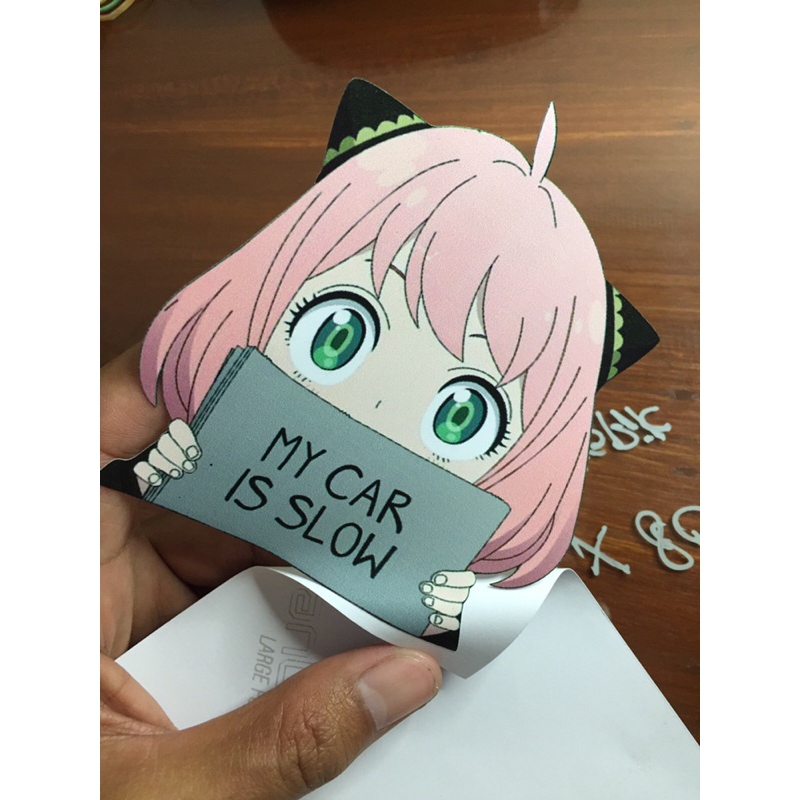 Jual stiker MY CAR IS SLOW anime anya stiker lucu | Shopee Indonesia