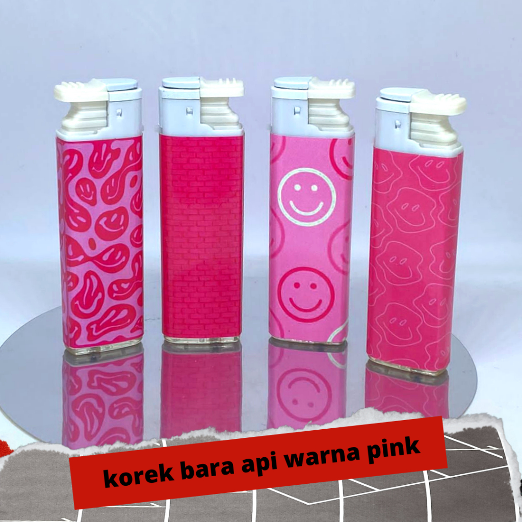 Jual [Bisa COD] [No PO] campur Pink Flame Korek Bara Api Warna Pink ...
