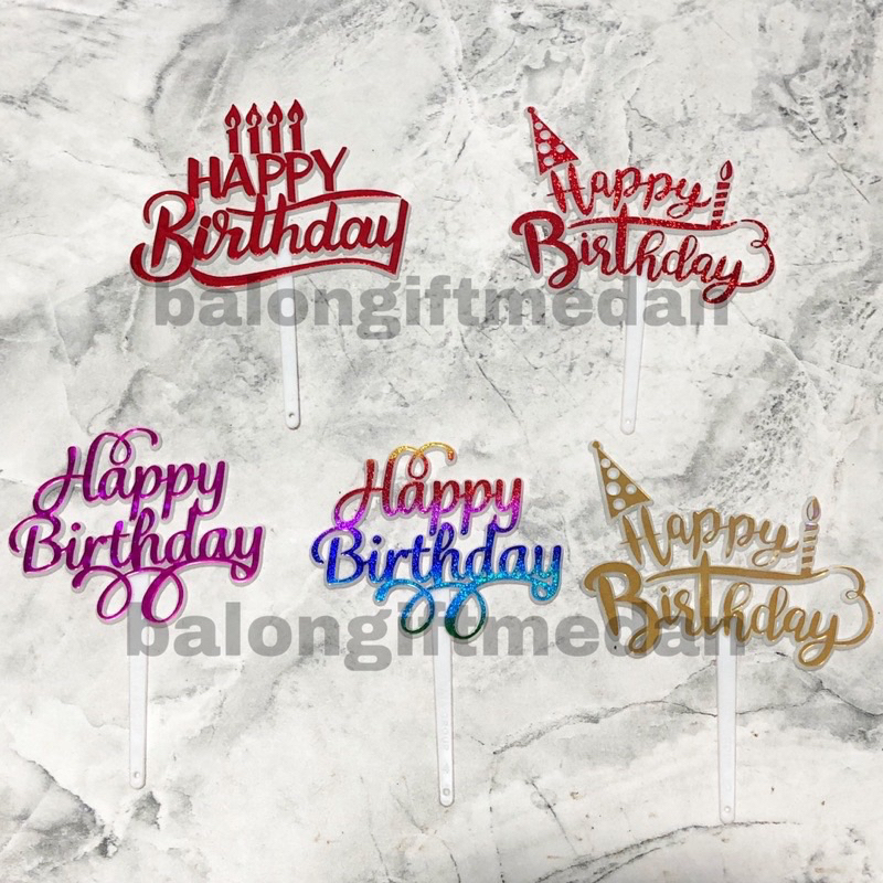 Jual TOPPER CAKE KUE ULTAH ACRYLIC MINI | Shopee Indonesia