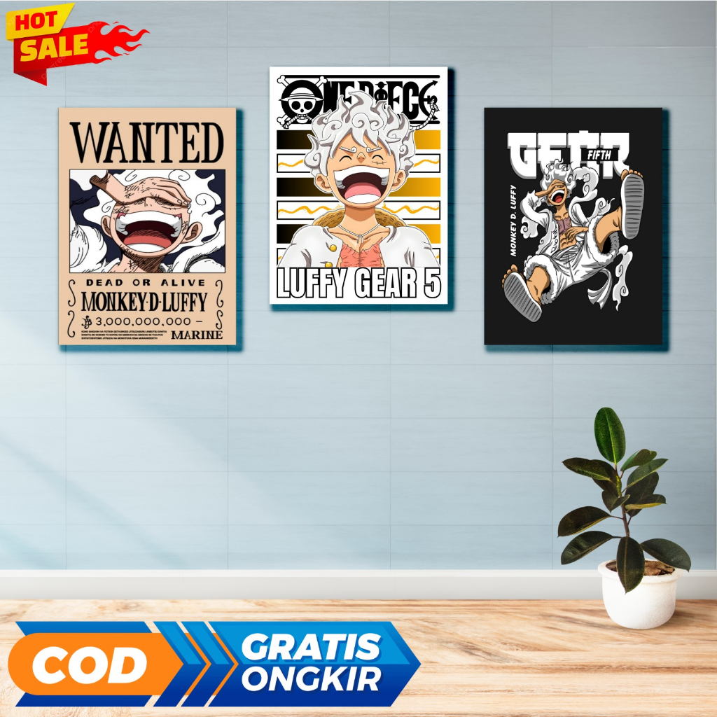 Jual POSTER FRAME ONE PIECE Wall Decor Aesthetic Anime Bajak Laut Luffy ...