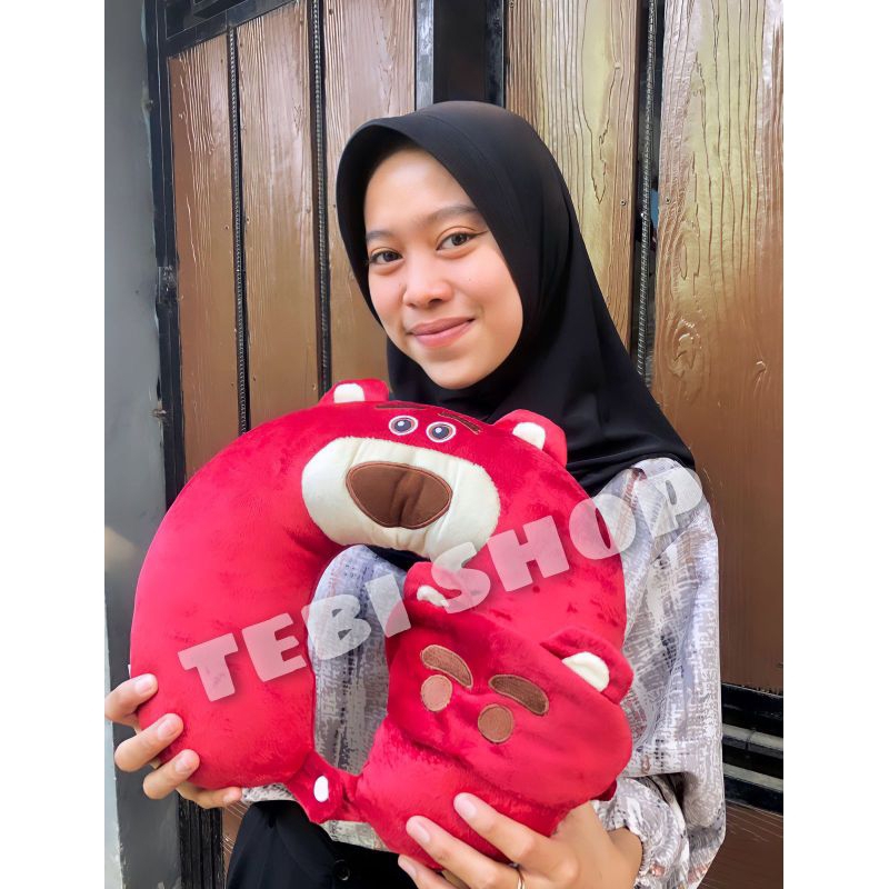 Jual bantal leher karakter hewan lotso toy story free penutup mata ...