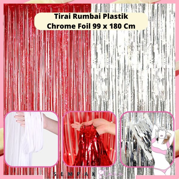 Jual SS Tirai Pesta Ulang Tahun Tirai Rumbai Keriting Gelombang Plastik ...