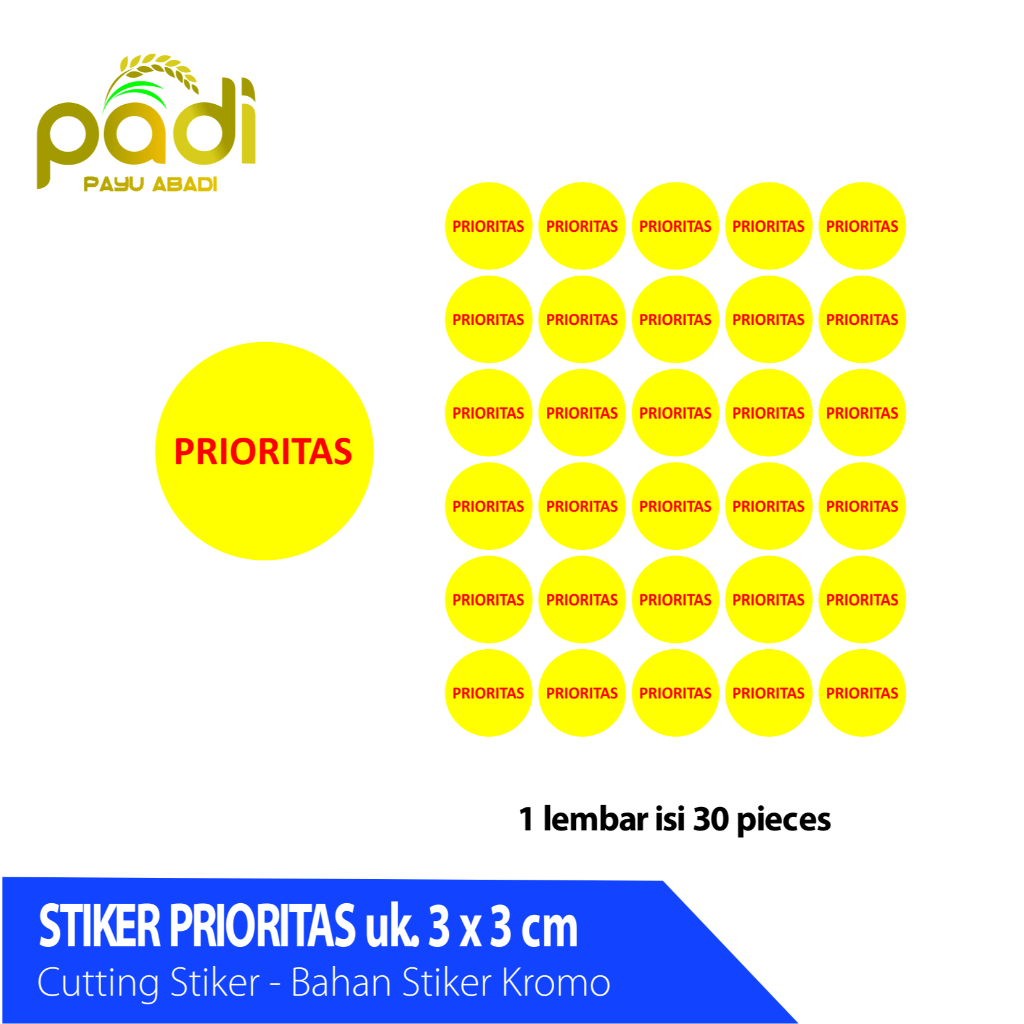 Jual Custom Stiker Prioritas Per Lembar Uk 3x3cm | Shopee Indonesia