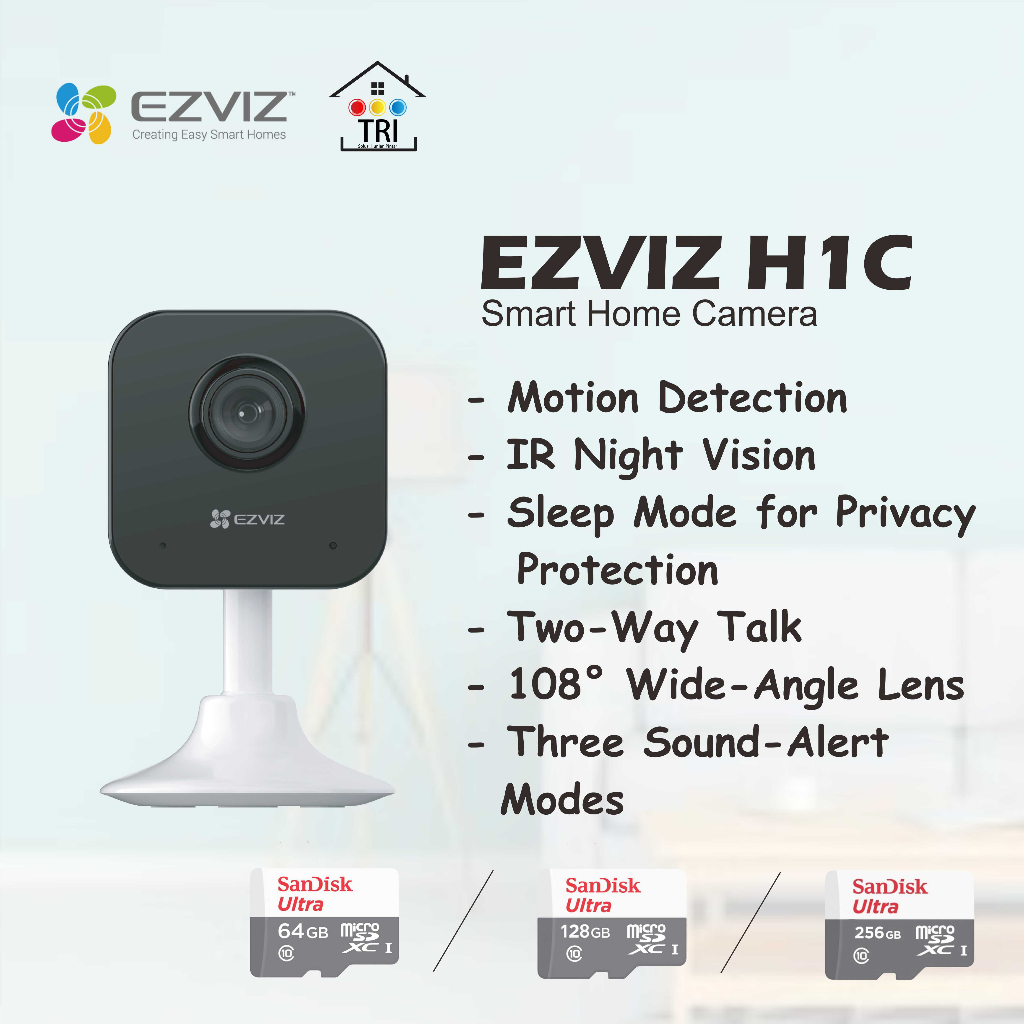 Jual Paket bundling EZVIZ H1C IP Camera Wifi 2MP Wireless Kamera CCTV ...