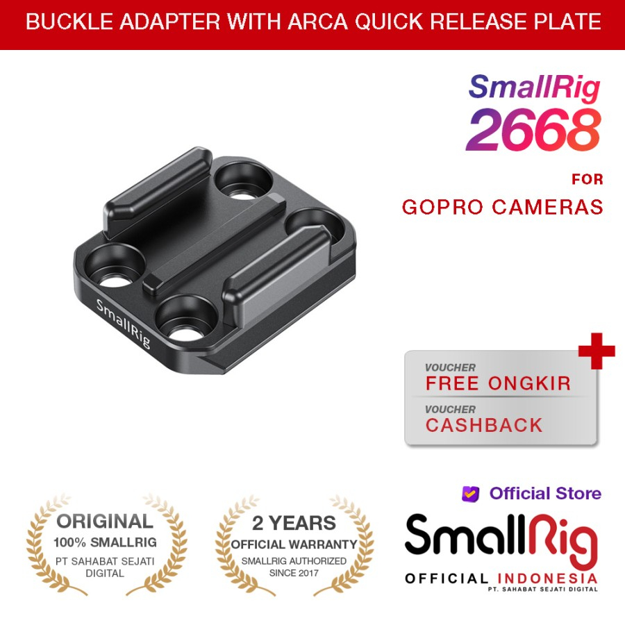 Jual SMALLRIG BUCKLE ADAPTER WITH ARCA QUICK RELEASE PLATE GOPRO APU ...