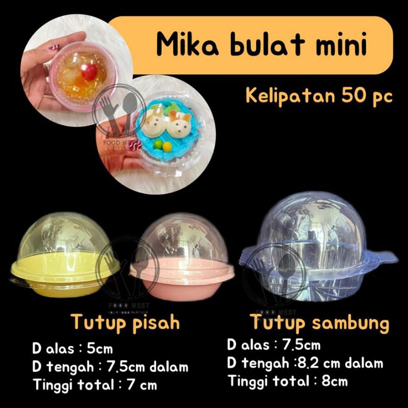 Jual [KELIPATAN 50 PC] mika bulat mini setengah lingkaran mika moon cake mika bulat ini bakpia ...