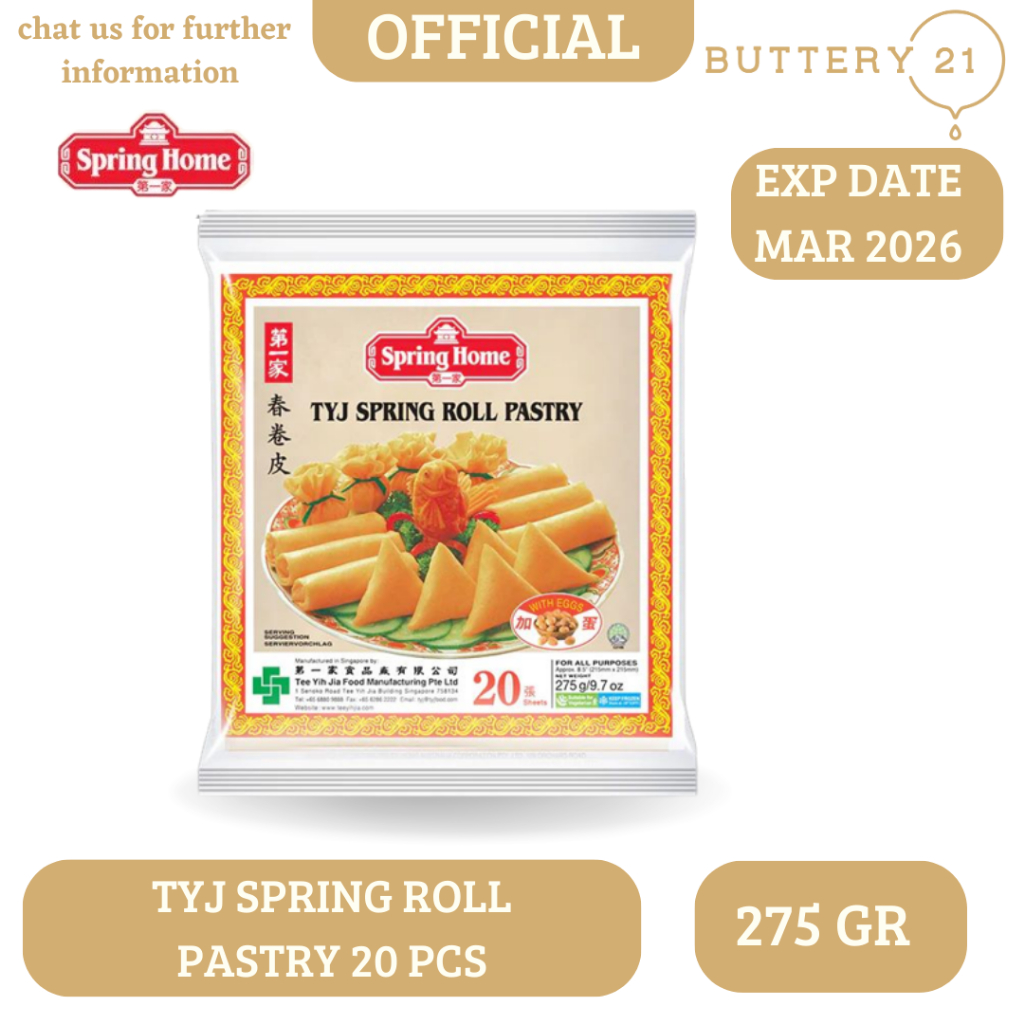 Jual TYJ SPRING ROLL PASTRY 20 LEMBAR / KULIT LUMPIA | Shopee Indonesia