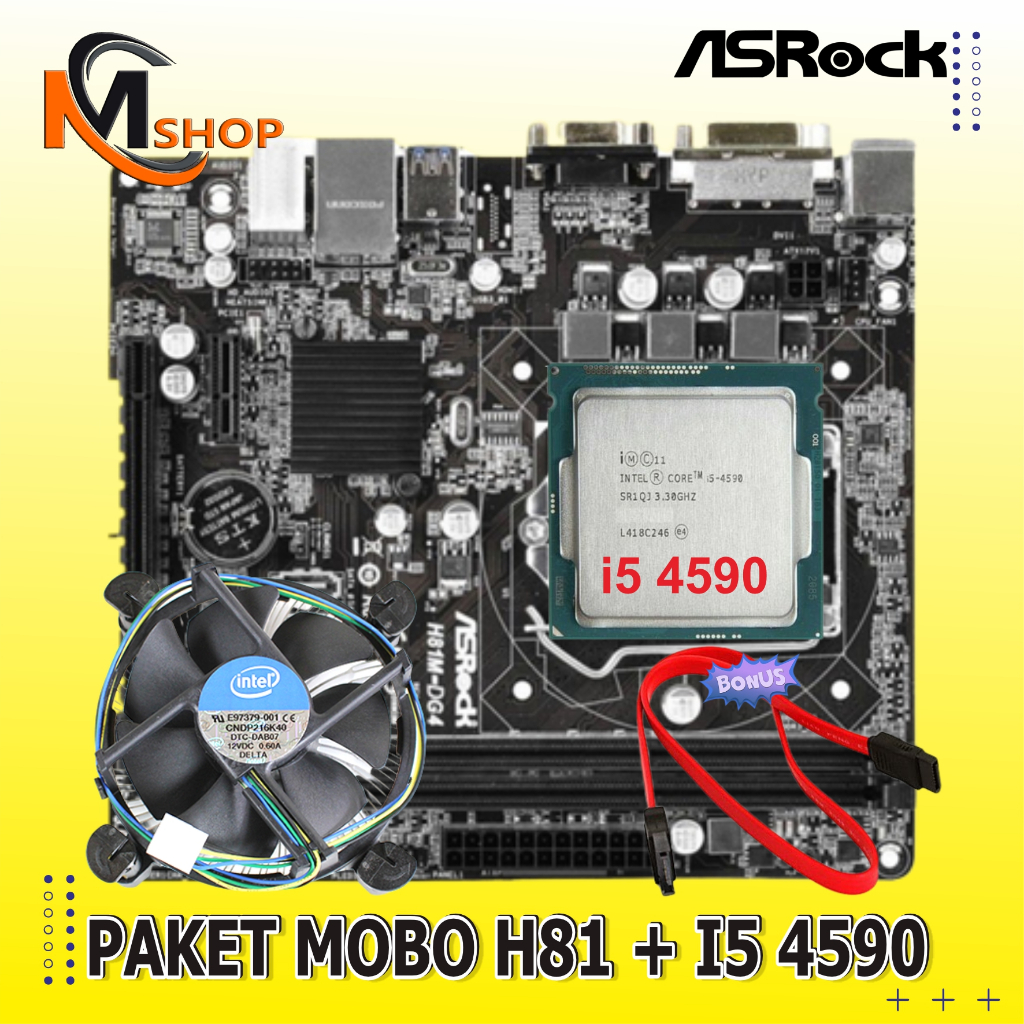 Jual Paket Motherboard Mainboard Intel H81 LGA 1150 DDR3 + Processor ...
