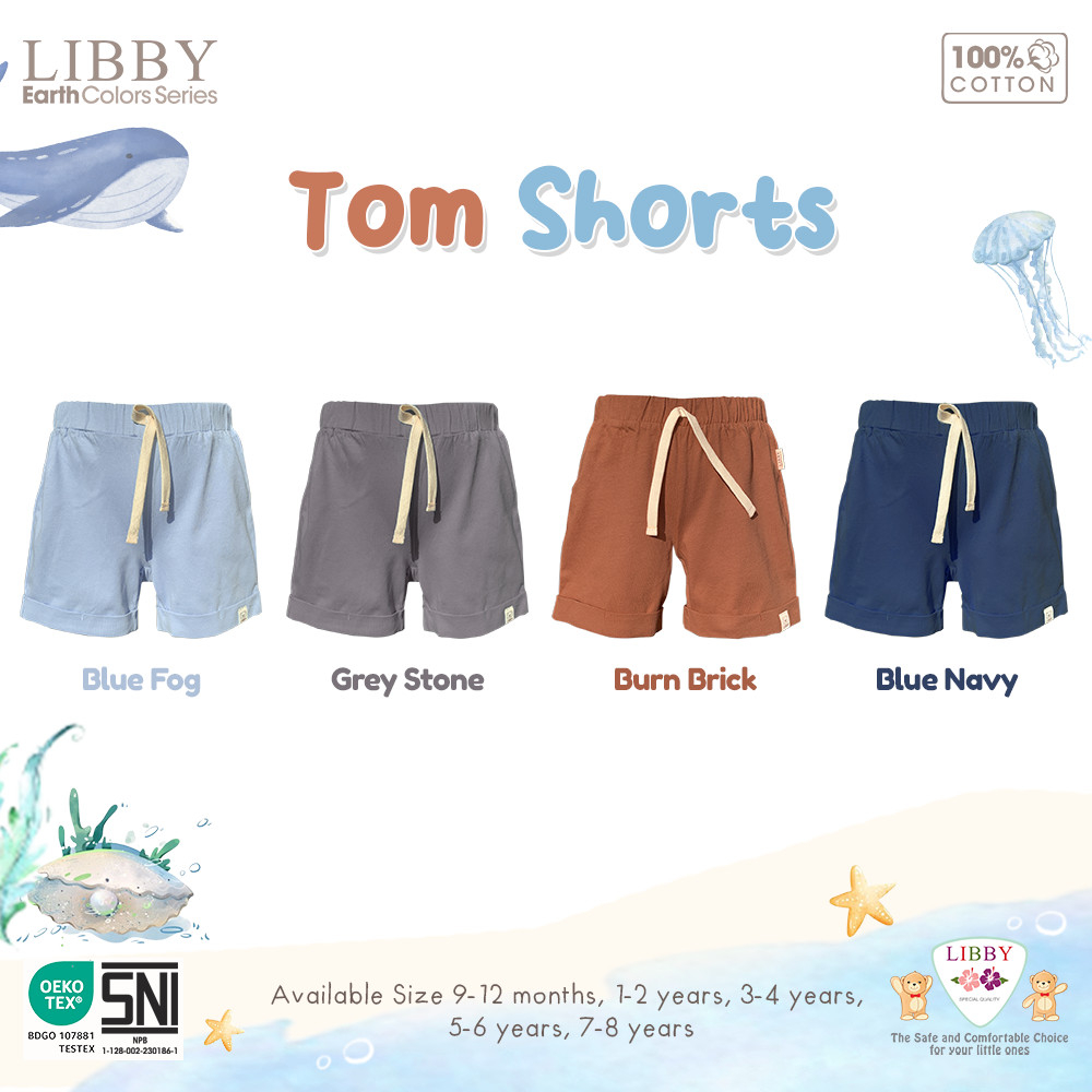 Jual LIBBY Earth Celana Pendek Katun Polos Bayi & Anak Laki-laki Tom Short Cotton Boy Usia 9 ...