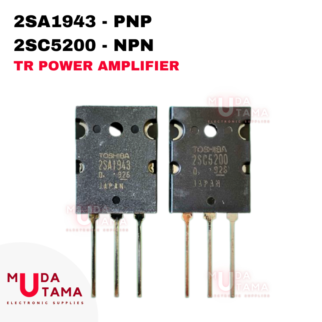 Jual 2SA1943 2SC5200 TR Amplifier - A1943 C5200 Transistor Power Amplifier TOSHIBA | Shopee ...