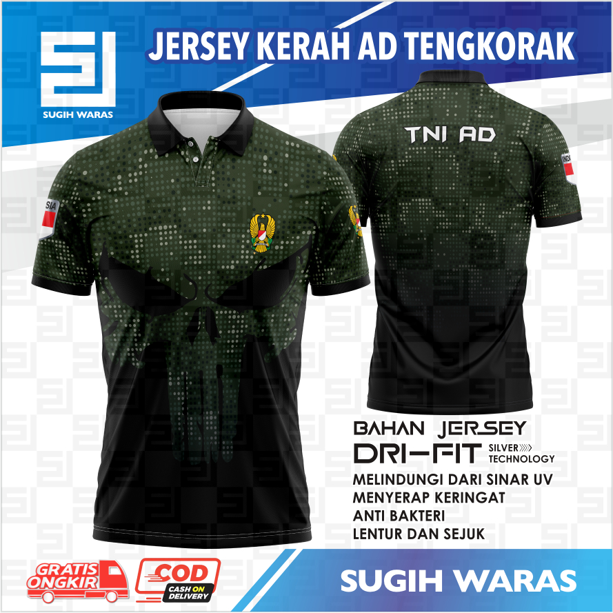 Jual JERSEY KERAH TNI AD TENGKORAK / KAOS TENTARA NASIONAL INDONESIA | Shopee Indonesia