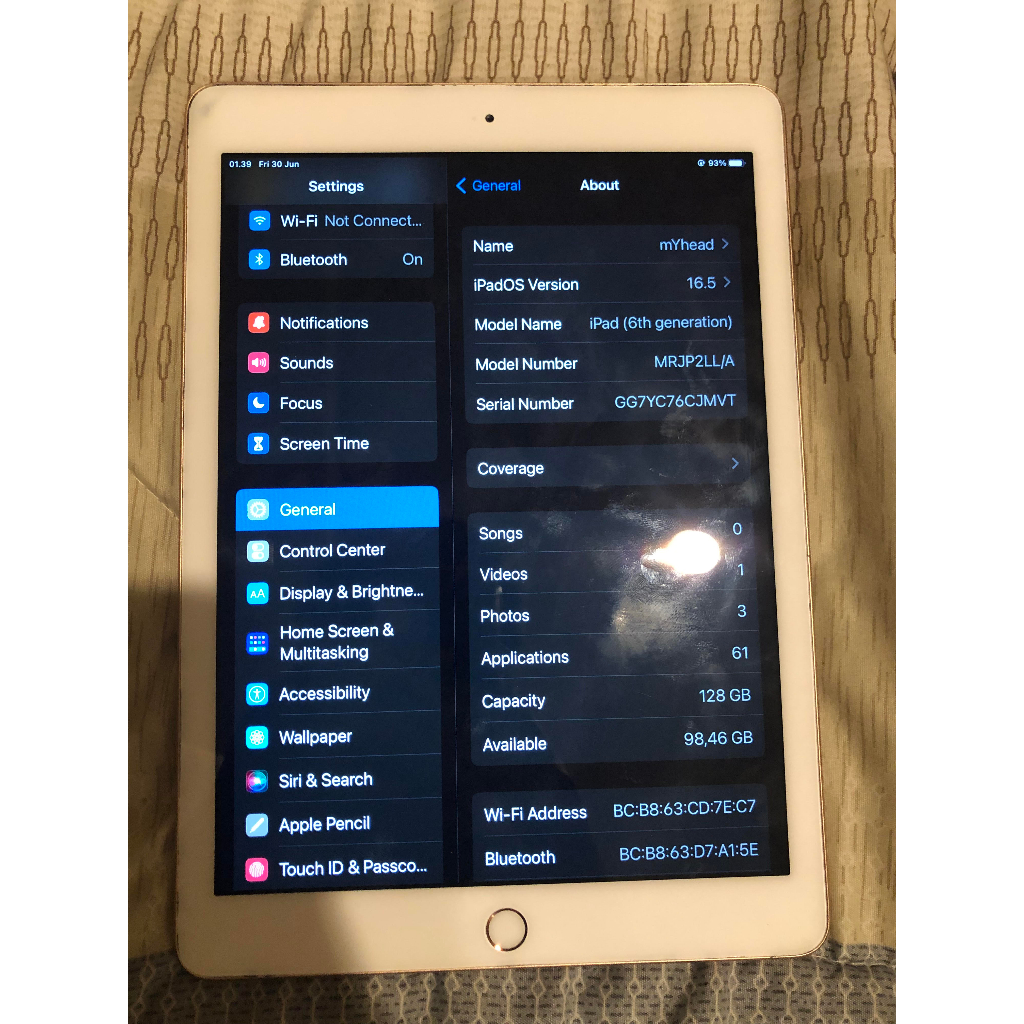 Jual Ipad 6 128gb (Second) Wifi Fullset mulus | Shopee Indonesia