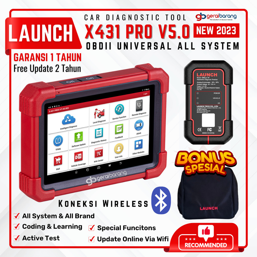 Jual LAUNCH X431 PRO V5 Scanner Mobil Universal All System Diagnostik Tool OBD2 + CAN Support ...