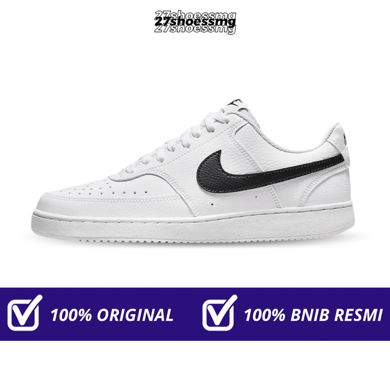 Jual Nike Court Vision Low White Black 100% Original Resmi | Shopee ...