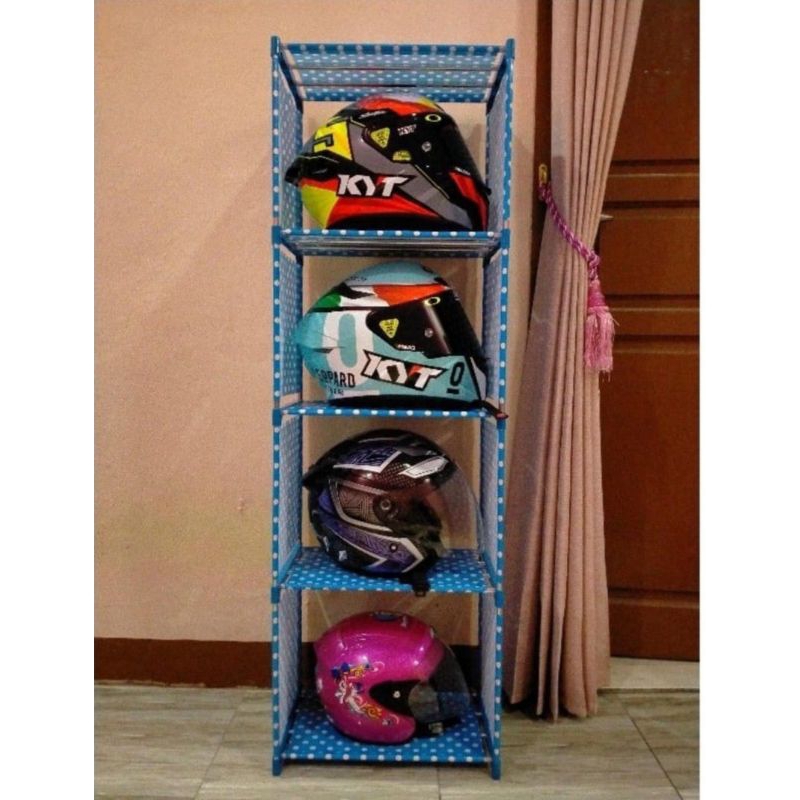 Jual RAK HELM 4 SUSUN RAK SUSUN RAK SERBAGUNA LEMARI TAS LEMARI ...