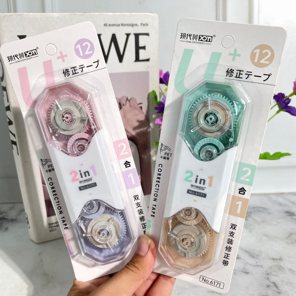 Jual Correction Tape 2in1 Unik Dua sisi Double head XDM-6171 Harga ...