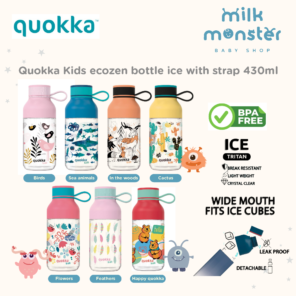 Jual Quokka Kids ecozen bottle ice with strap 430ml / botol minum bayi ...