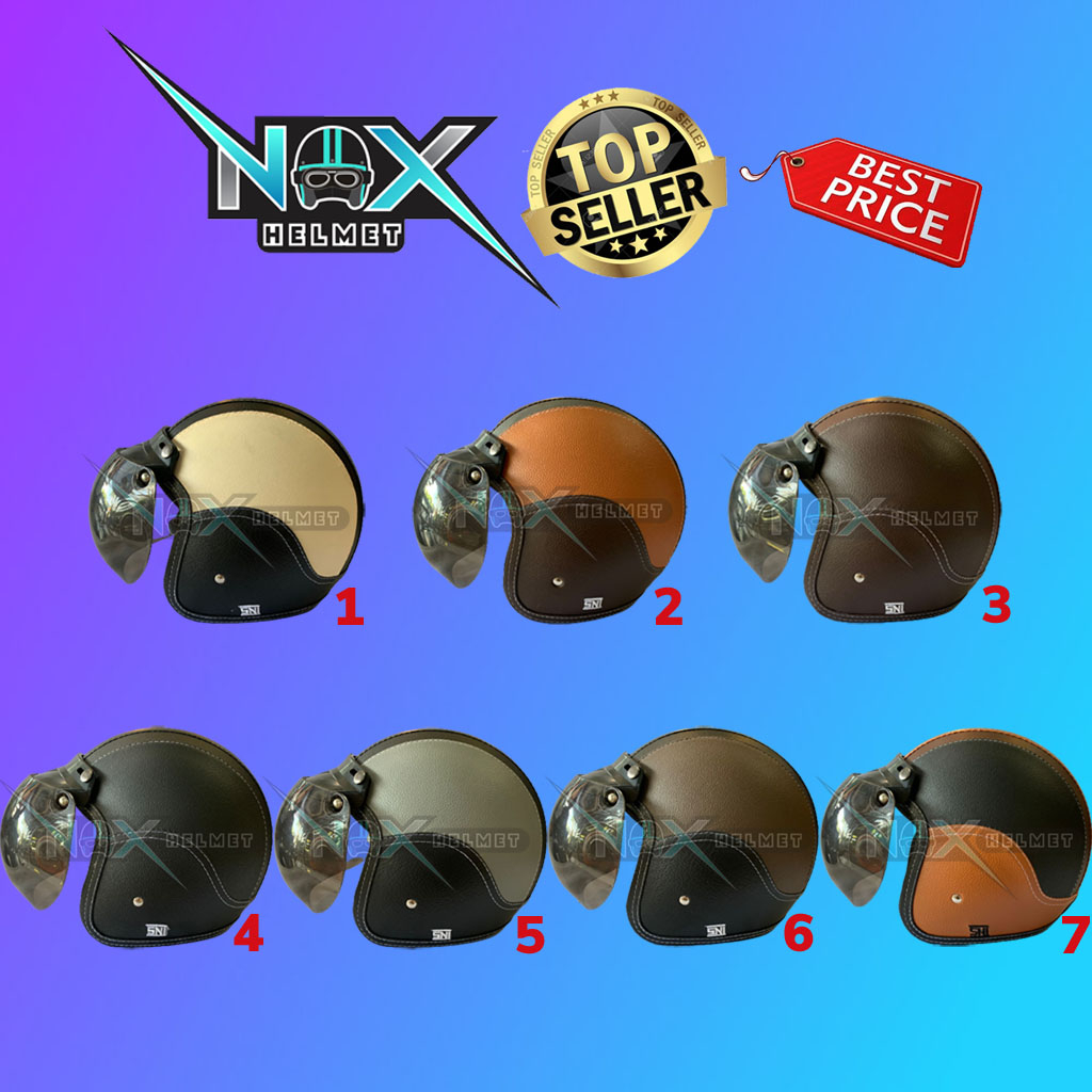 Jual Helm Retro Classic Bogo Kulit KUALITAS BAGUS (ongkir 1kg) | Shopee ...