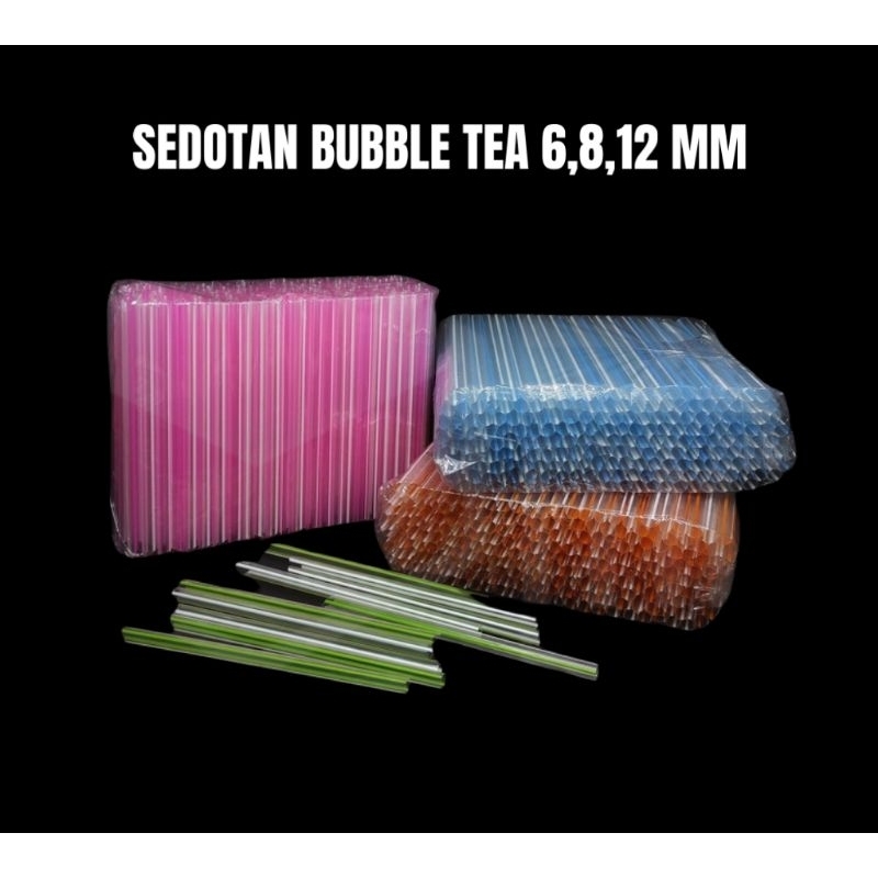 Jual Sedotan Bubble tea Boba 6mm,8mm,12mm Roman isi 200gram / sedotan ...