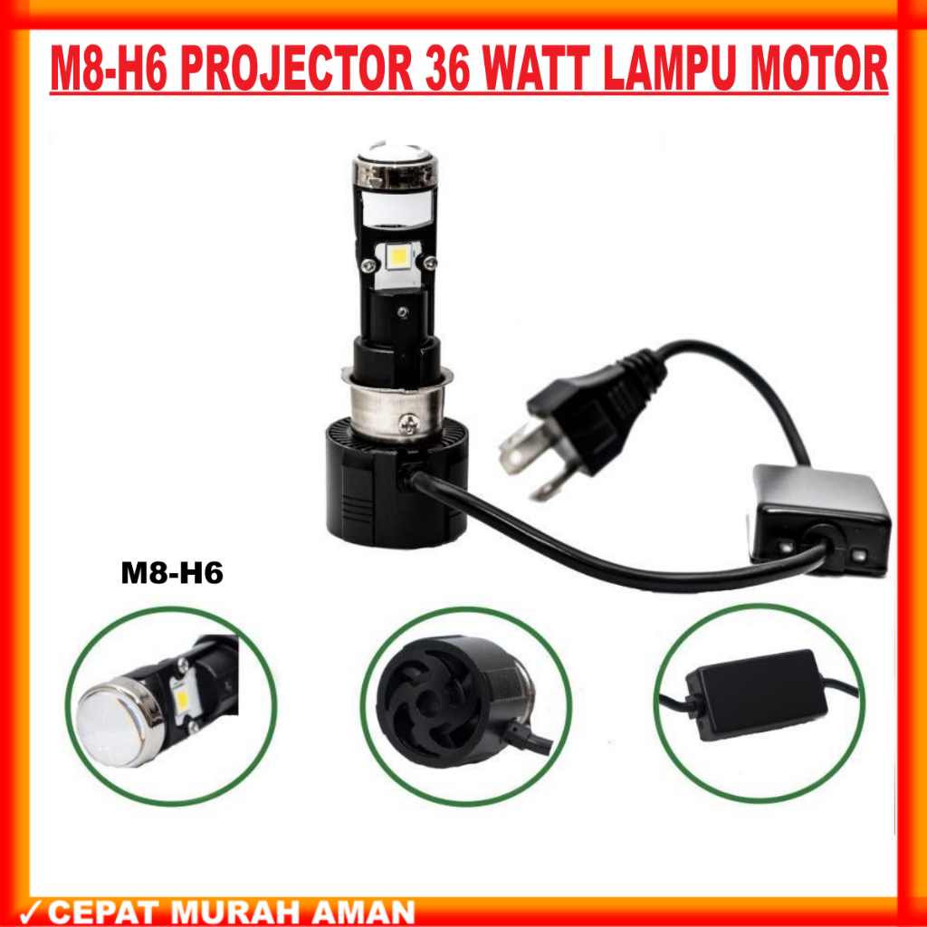Jual ORIGINAL BILED PROJECTOR H6 LED M8 LENSA BILED H6 36 WATT | PROJIE ...