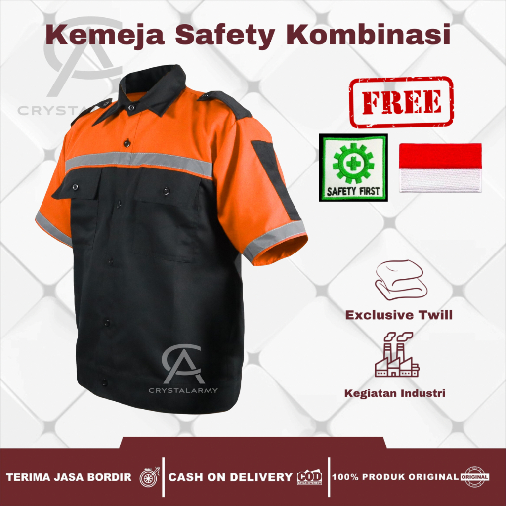 Jual Wearpack Safety Atasan Kerja kemeja kombinasi Scotlet Baju Seragam ...