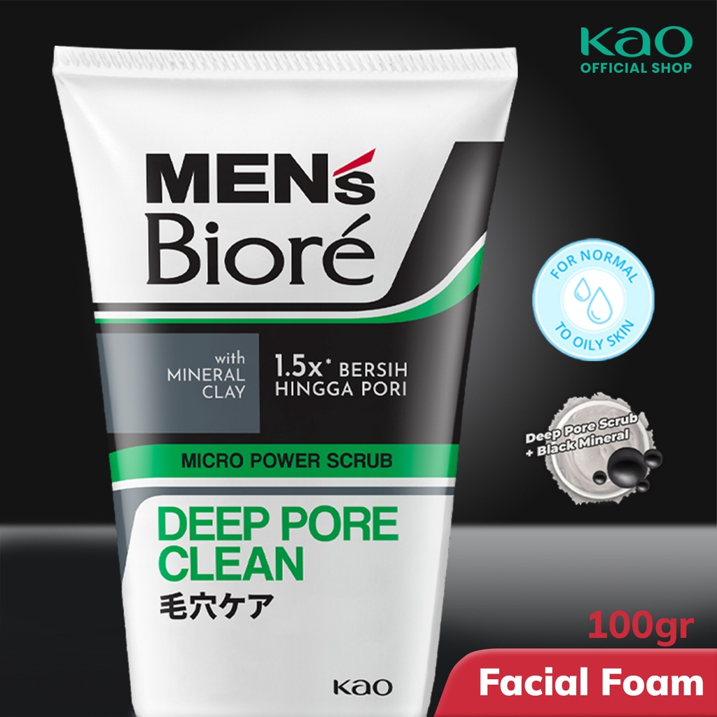 Jual BIORE MEN's Double Scrub Facial Foam 100gr | Shopee Indonesia