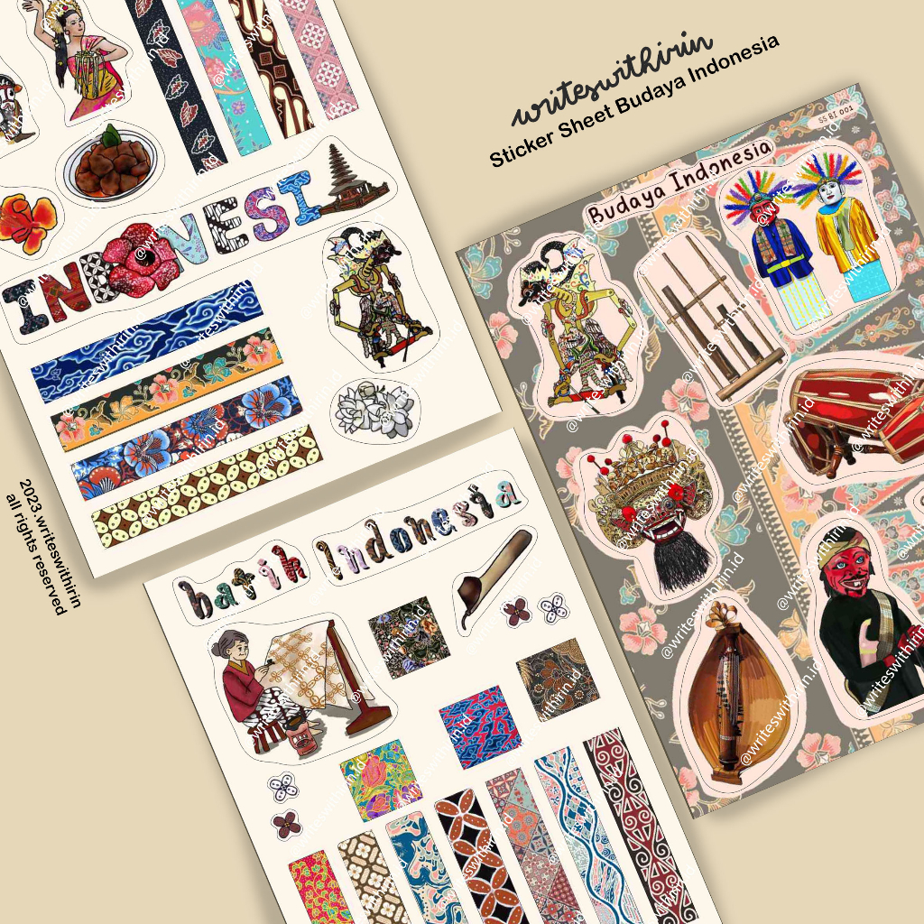 Jual (writeswithirin) Budaya Indonesia Sticker Sheet (Bujo/ Penpal ...