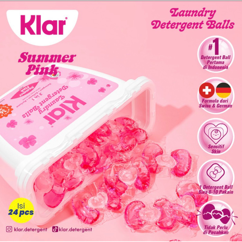 Jual KLAR Laundry Detergent Ball 3in1 (BOX) Detergent dan Softener ...
