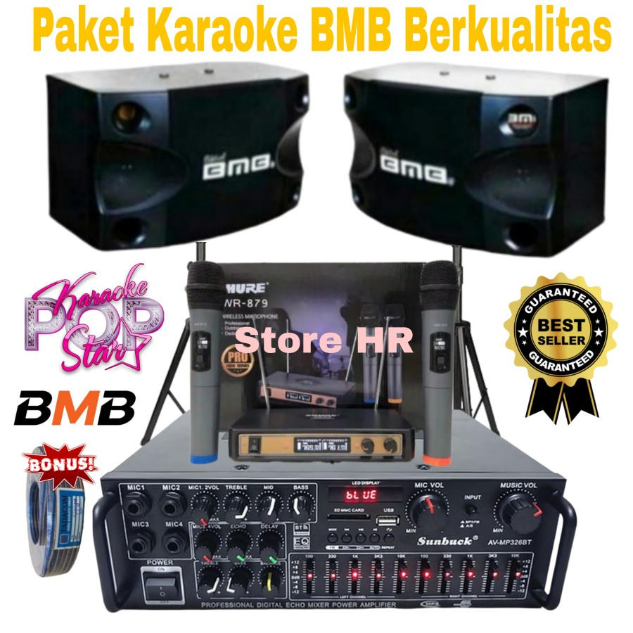 Jual paket sound system bluetooth bmb original paketan karaoke home ...