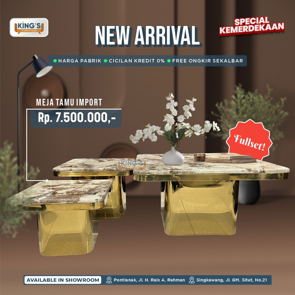 Jual MEJA TAMU 3IN1 GOLD IMPORT - MEJA RUANG TAMU - MEJA SOFA - LIVING ...