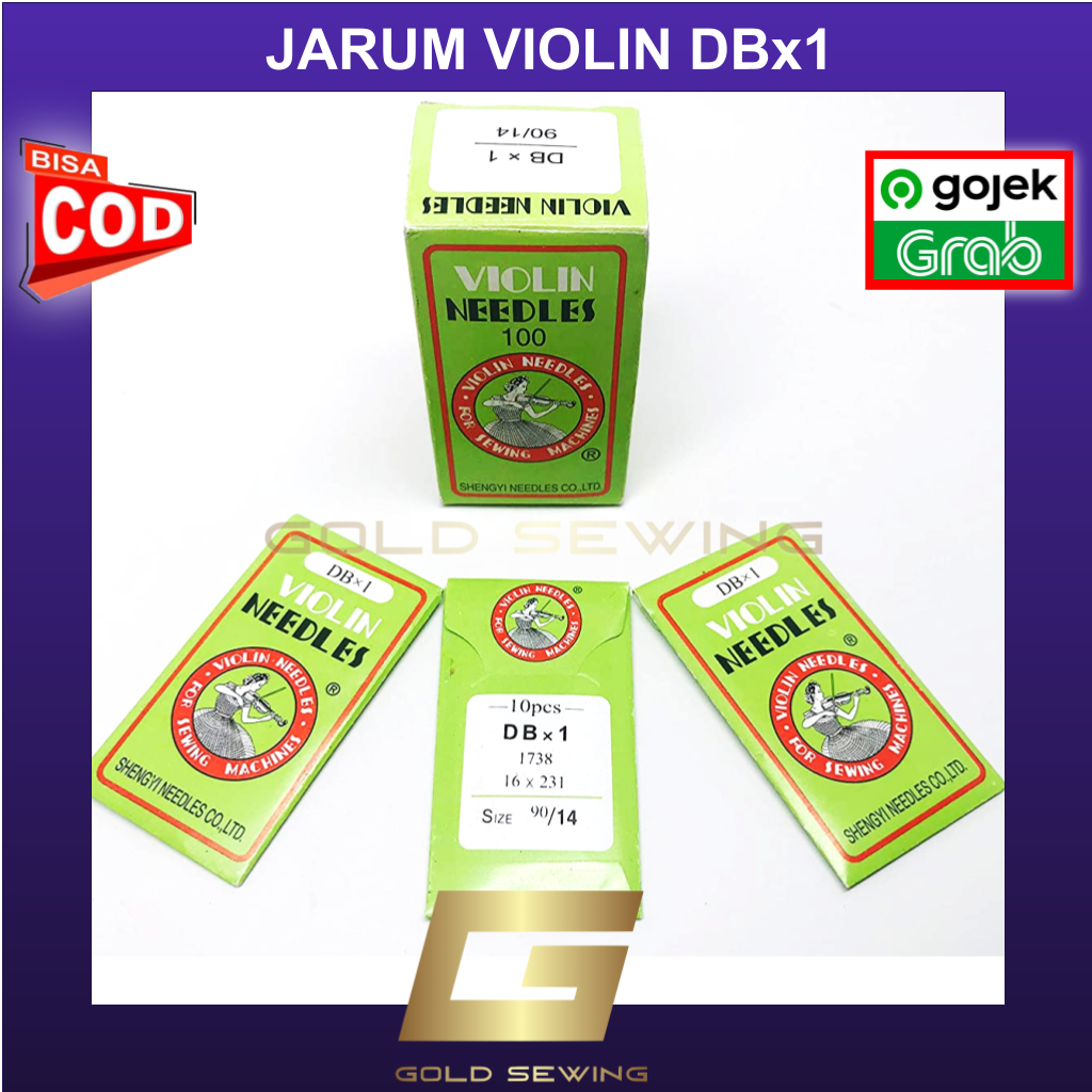 Jual Jarum VIOLIN Needle DB x 1 DBx1 11 13 14 16 18 21 Mesin Jahit High Speed Industri - GOLD ...