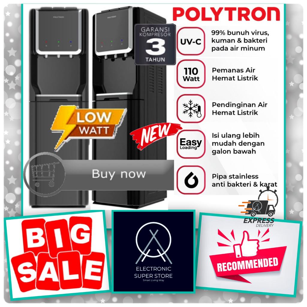 Jual DISPENSER GALON BAWAH POLYTRON PWC615 PWC-615 PWC 615 KOMPRESOR ...