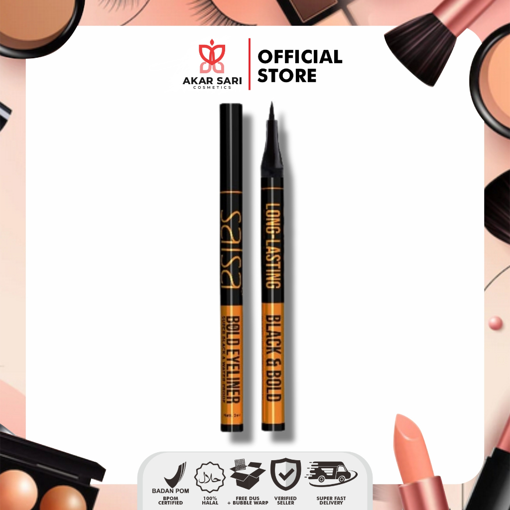 Jual SALSA BOLD EYELINER - Super Black Waterproof Pen Eyeliner Hitam ...