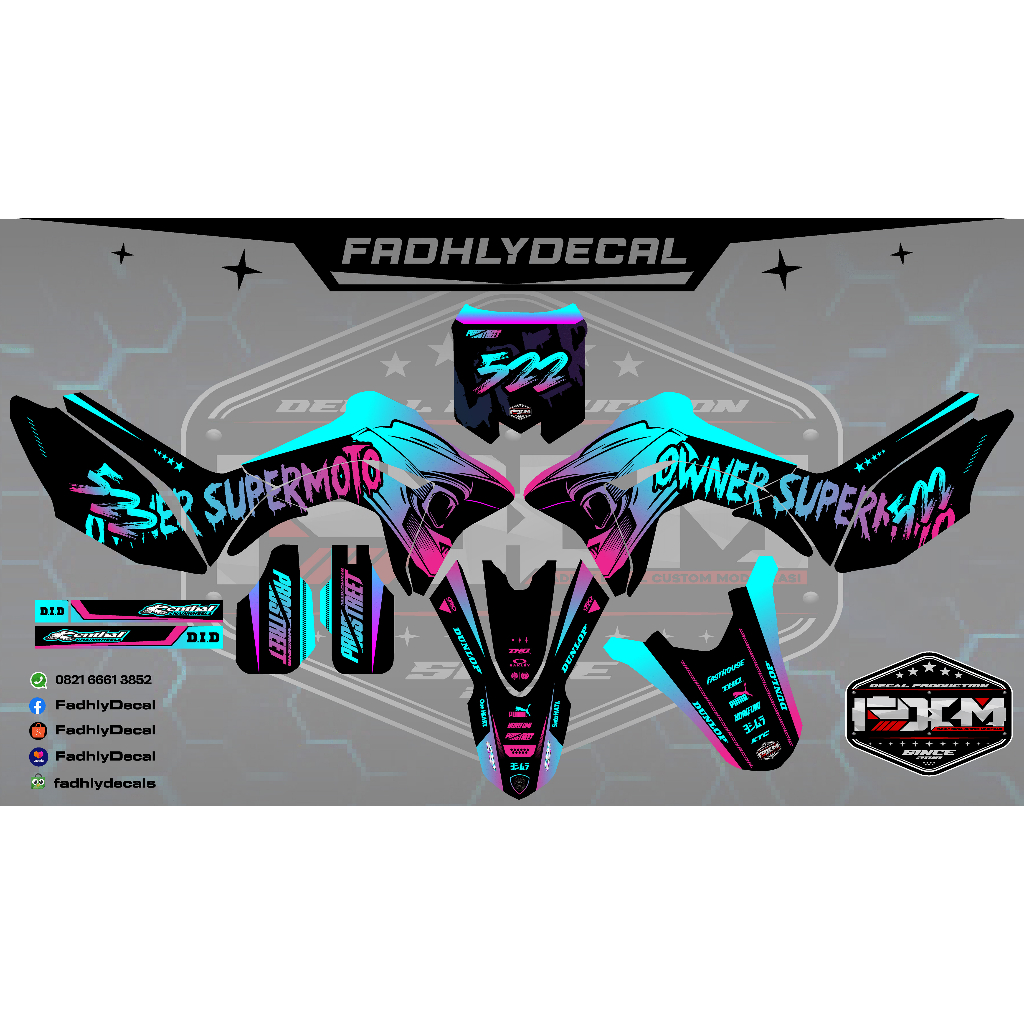 Jual DECAL CRF 150 L Fullbody MAGENTA ATAU PINK DAN HIJAU GRADIASI ...