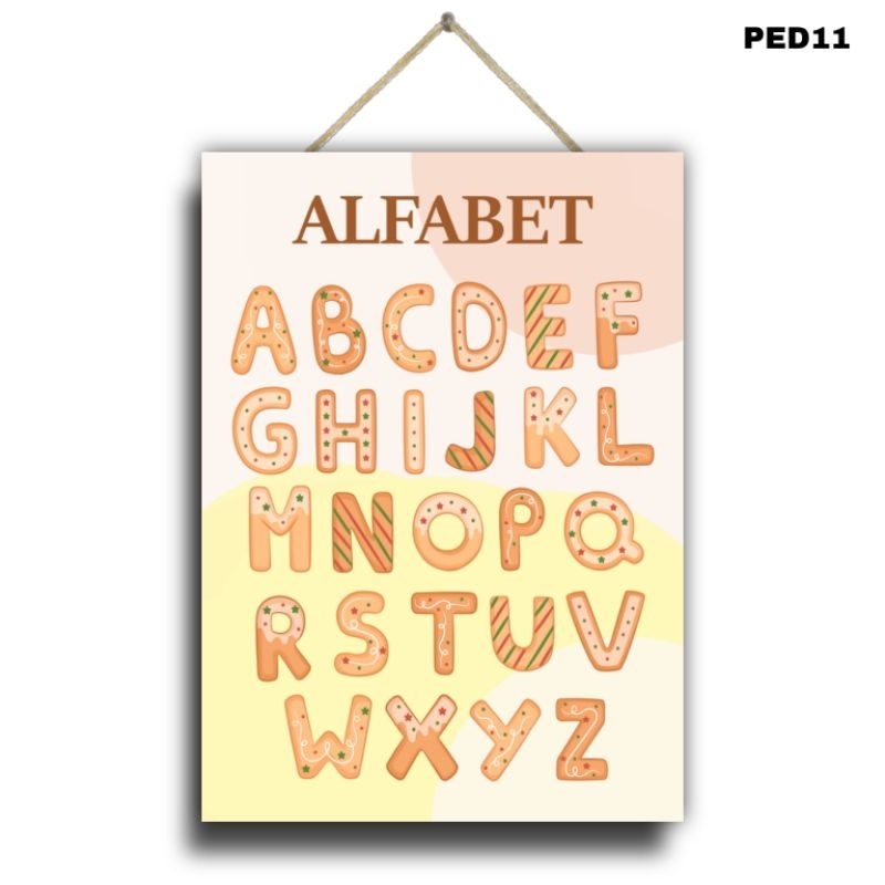 Jual Hiasan dinding poster EDUKASI huruf alfabet Ukuran Papan 30x20 cm ...
