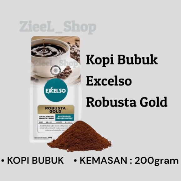 Jual Excelso Kopi Bubuk Robusta Gold 200g | Shopee Indonesia