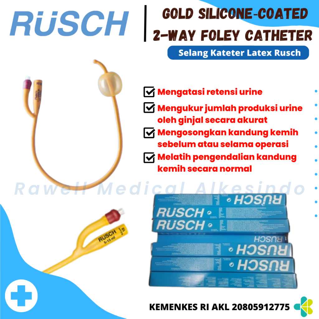 Jual Foley Catheter Rusch Latex 2 Way / Selang Kateter / Folley ...