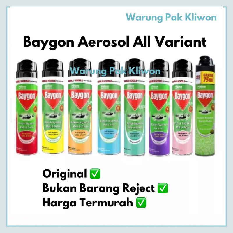 Jual ORIGINAL Baygon Aerosol Spray Flower Garden 600+75ml / Baygon Anti ...