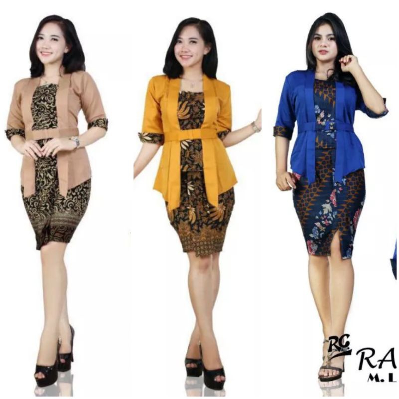 Jual SETELAN BAJU KEBAYA ELNIRA TANGAN PENDEK MIX ROK BATIK BATIK SPAN ...