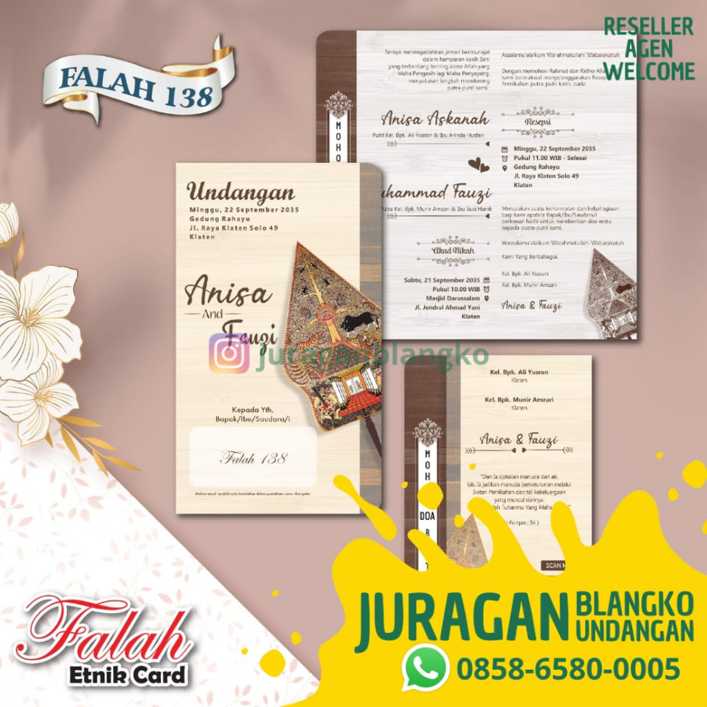 Jual BLANGKO UNDANGAN KOSONG MURAH FALAH 138 BUTON JURAGAN BLANGKO ...