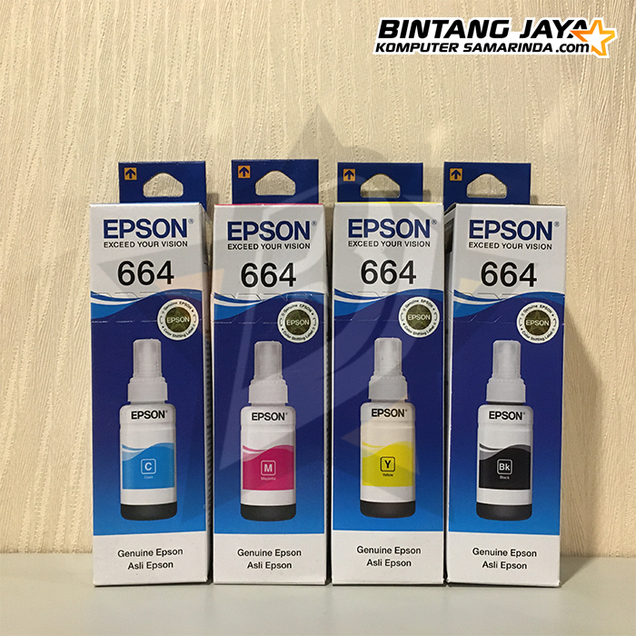 Jual Tinta Refill Epson 664 L-Series - Color (Cyan, Magenta, Yellow) & Black (Hitam) | Shopee ...